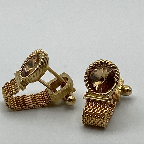 SWANK | Accessories | Vintage Swank Gold Amber Cufflinks | Poshmark